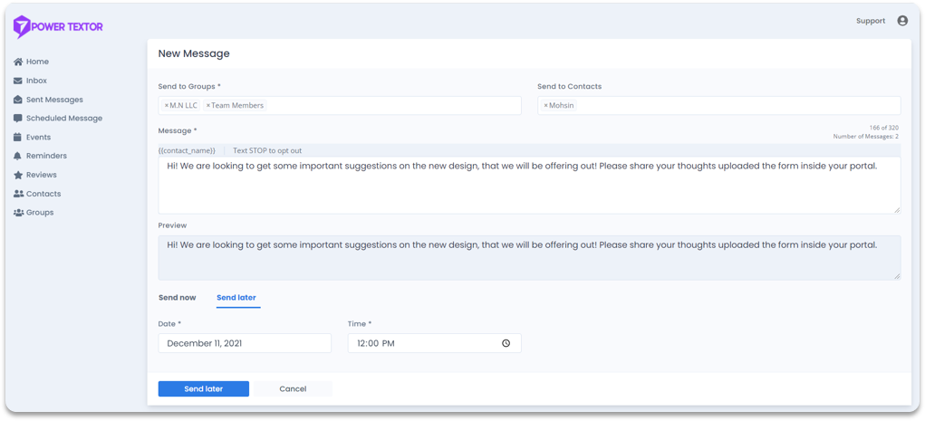 Text Message Service - PowerTextor
